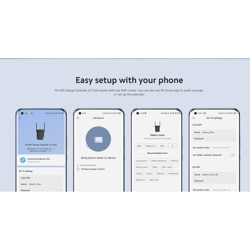 Xiaomi Mi Wifi Extender AC1200 5.0GHz 1200Mbps Wi-Fi Signal Amplifier ...