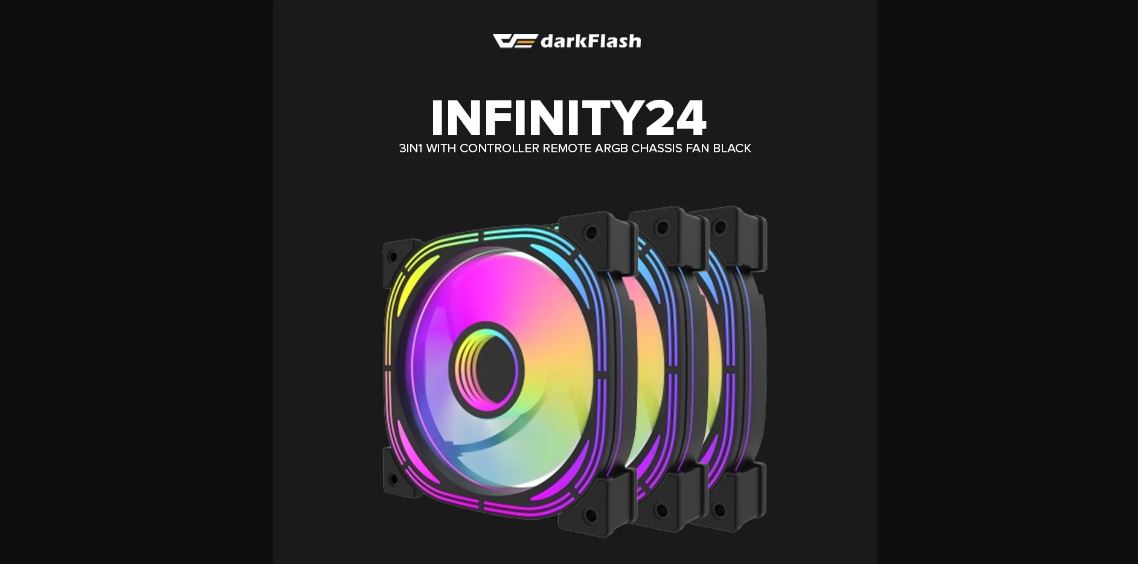 DarkFlash Infinity 24 ARGB 3-in-1 with Controller Remote ARGB Chassis ...