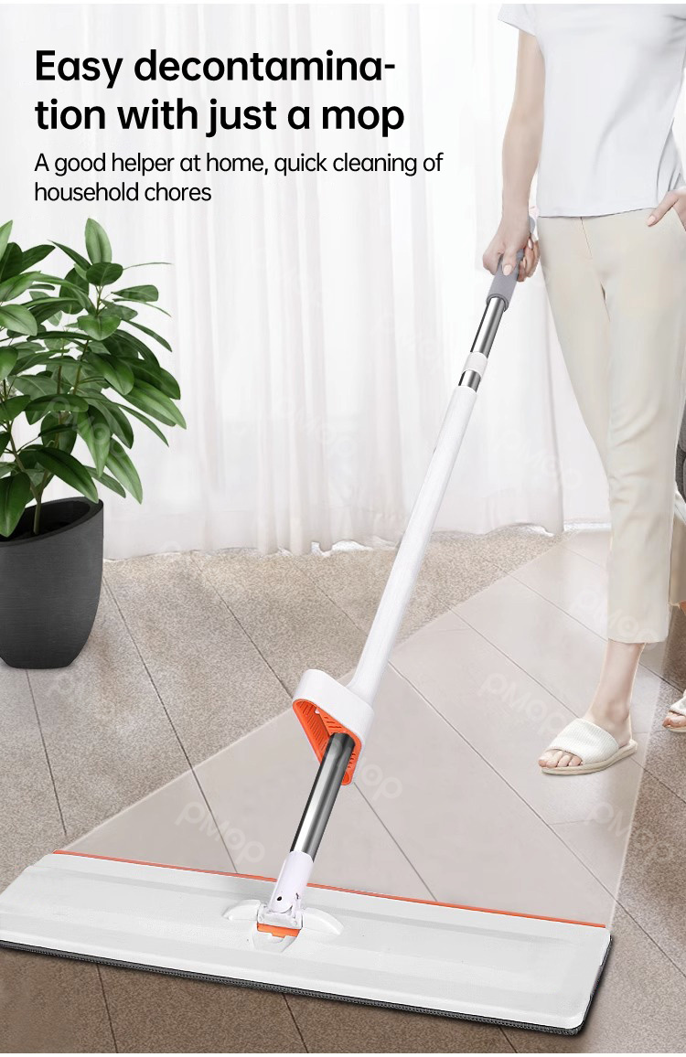 PMOP Original 42cm Flat Mop New Microfiber Squeeze Dry mop Floor ...
