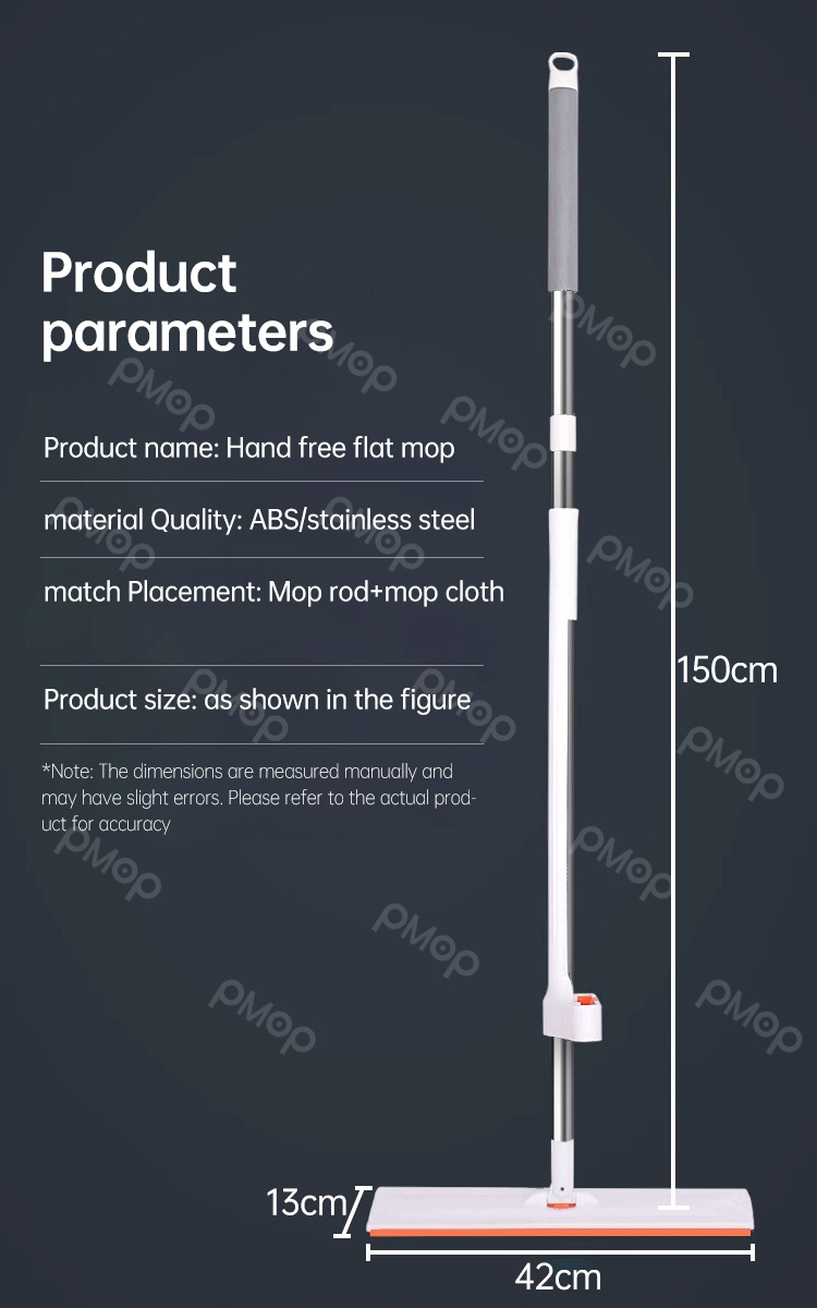 PMOP Original 42cm Flat Mop New Microfiber Squeeze Dry mop Floor ...