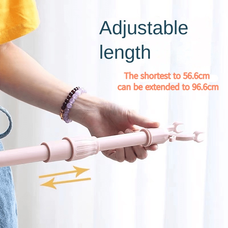 Balcony Clothes Fork Hangers Retractable Pole Space-Saving Drying Rack ...