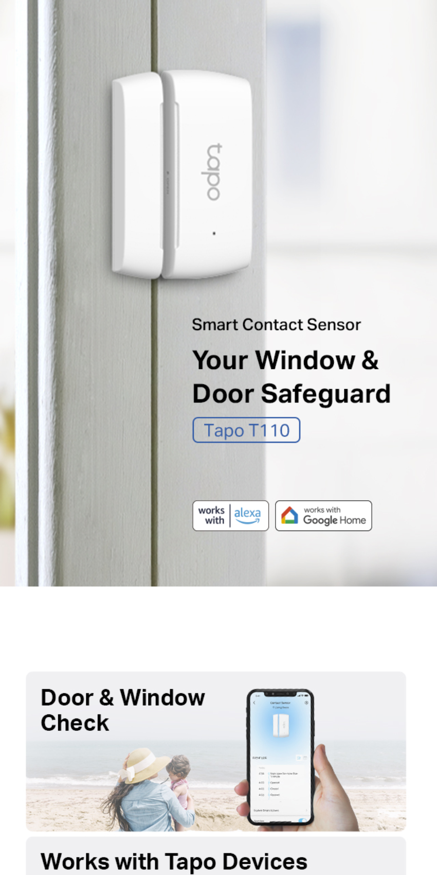 TP-Link | Tapo T110 | Smart Contact Sensor | Motion Sensor Alarm | Door ...