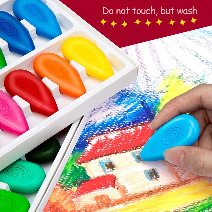24/12PCS Water Droplet Shaped Crayons Non Toxic And Washable Crayons ...
