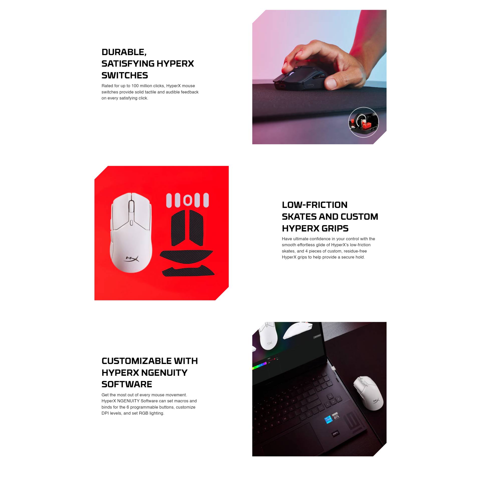 HyperX Pulsefire Haste 2 Mini Ultra-lightweight Dual Connectivity Modes ...