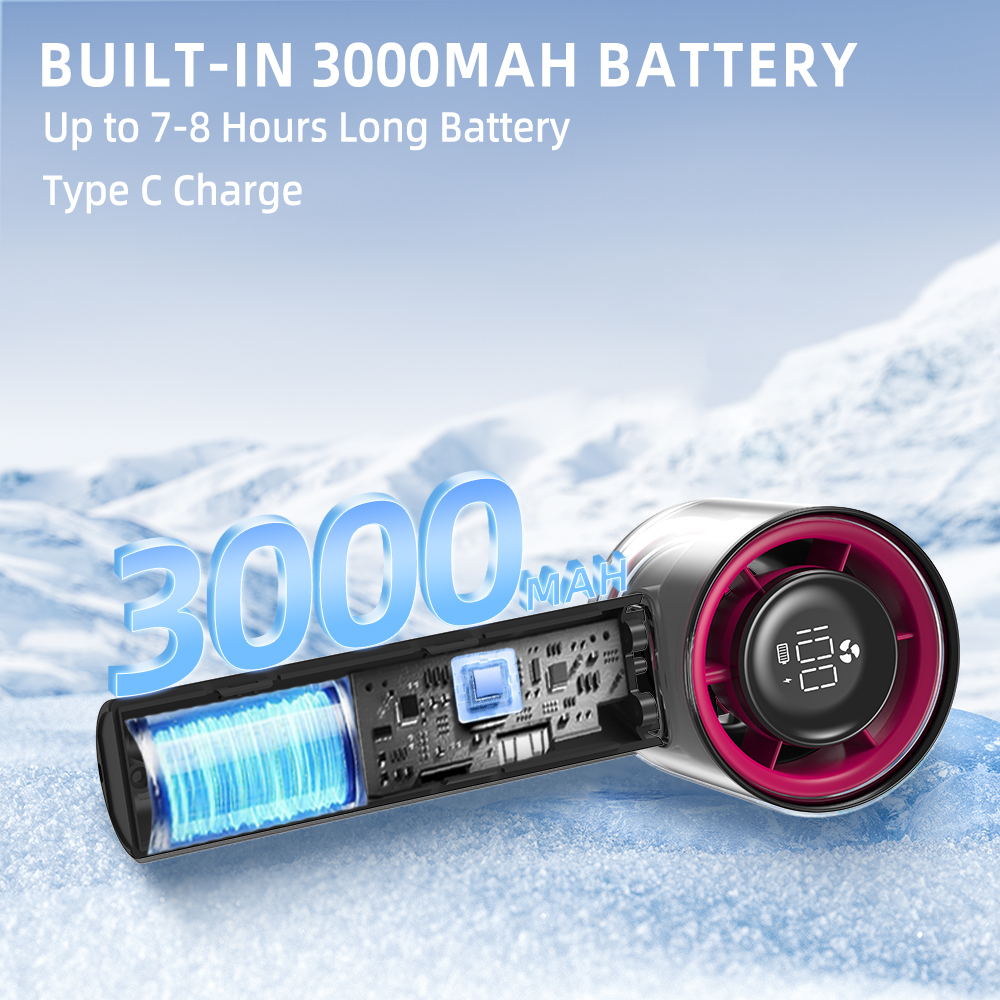 Orashare HF04 Mini High Speed Fan With LED Display 100 Gear Wind Speed ...