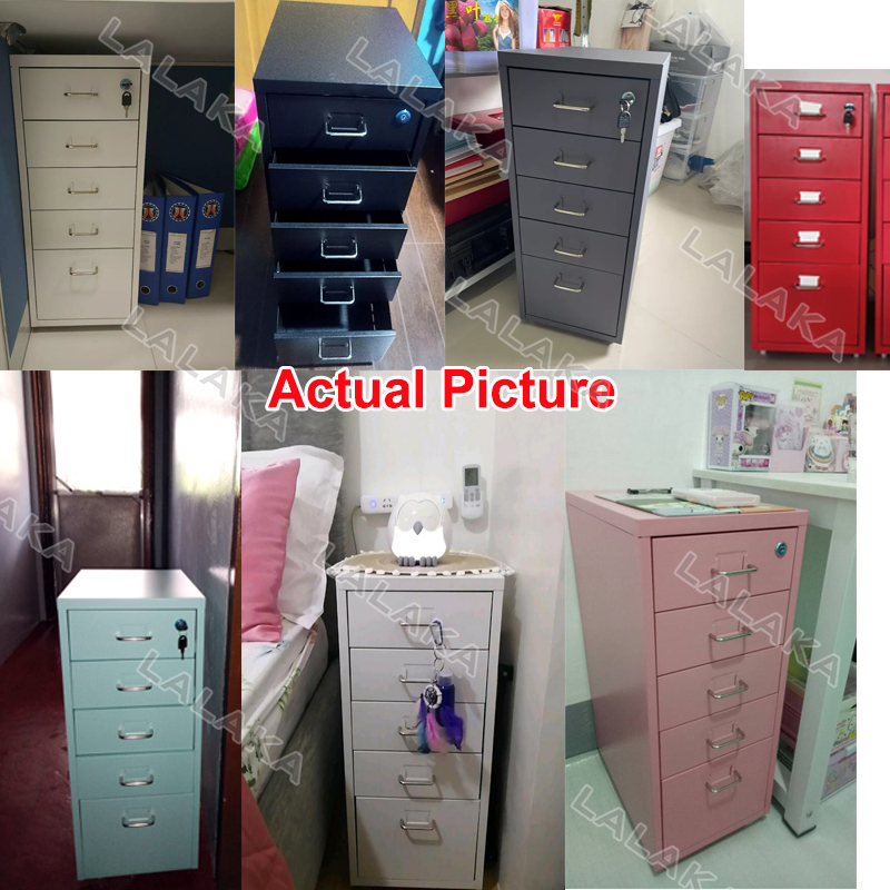 【All Metal】Lockable 5 Layer Metal Drawer Cabinet Home Office File ...