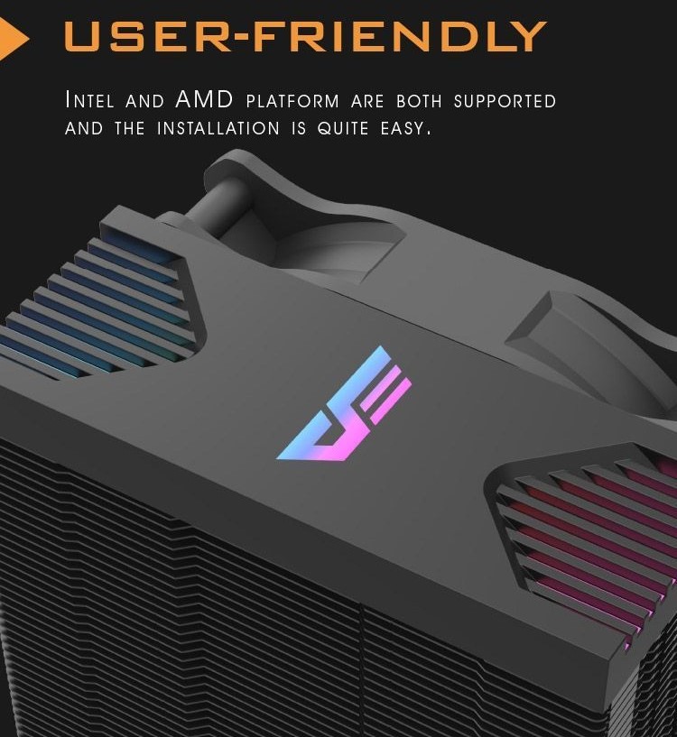 darkFlash CPU Cooler Fan Darkair A-RGB 5V3pin Four Heatpipes Design ...