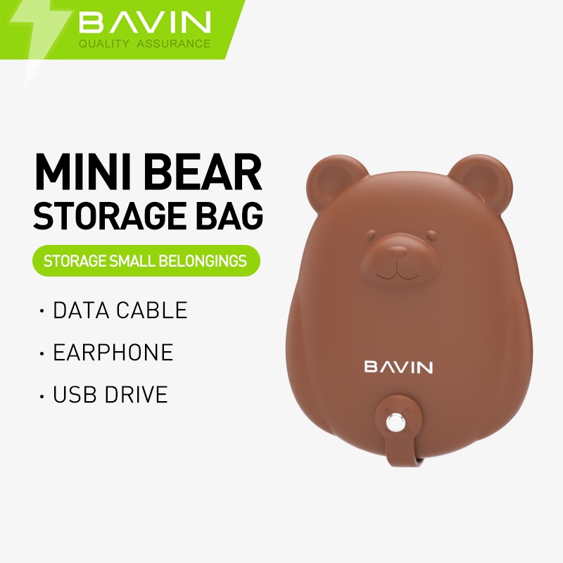BAVIN BE03 Mini Bear Data Cable / Earphone Storage Bag Gadgets Storage Bag Organizer Accessories ...