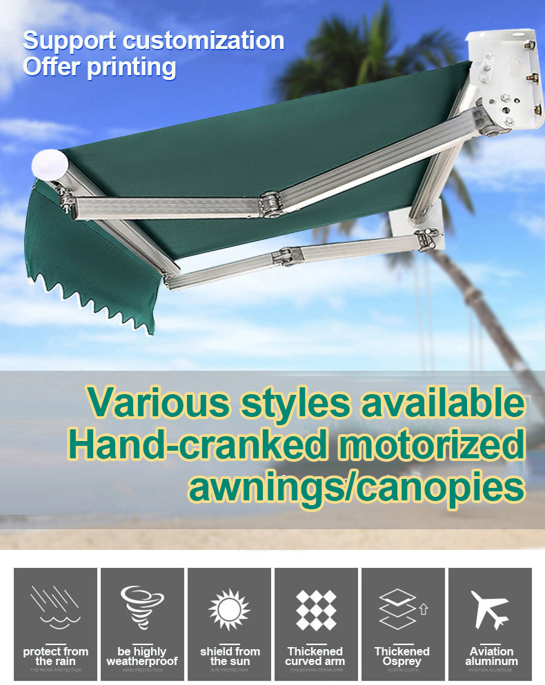 Awning, retraction folding hand retractable, sun protection against ...