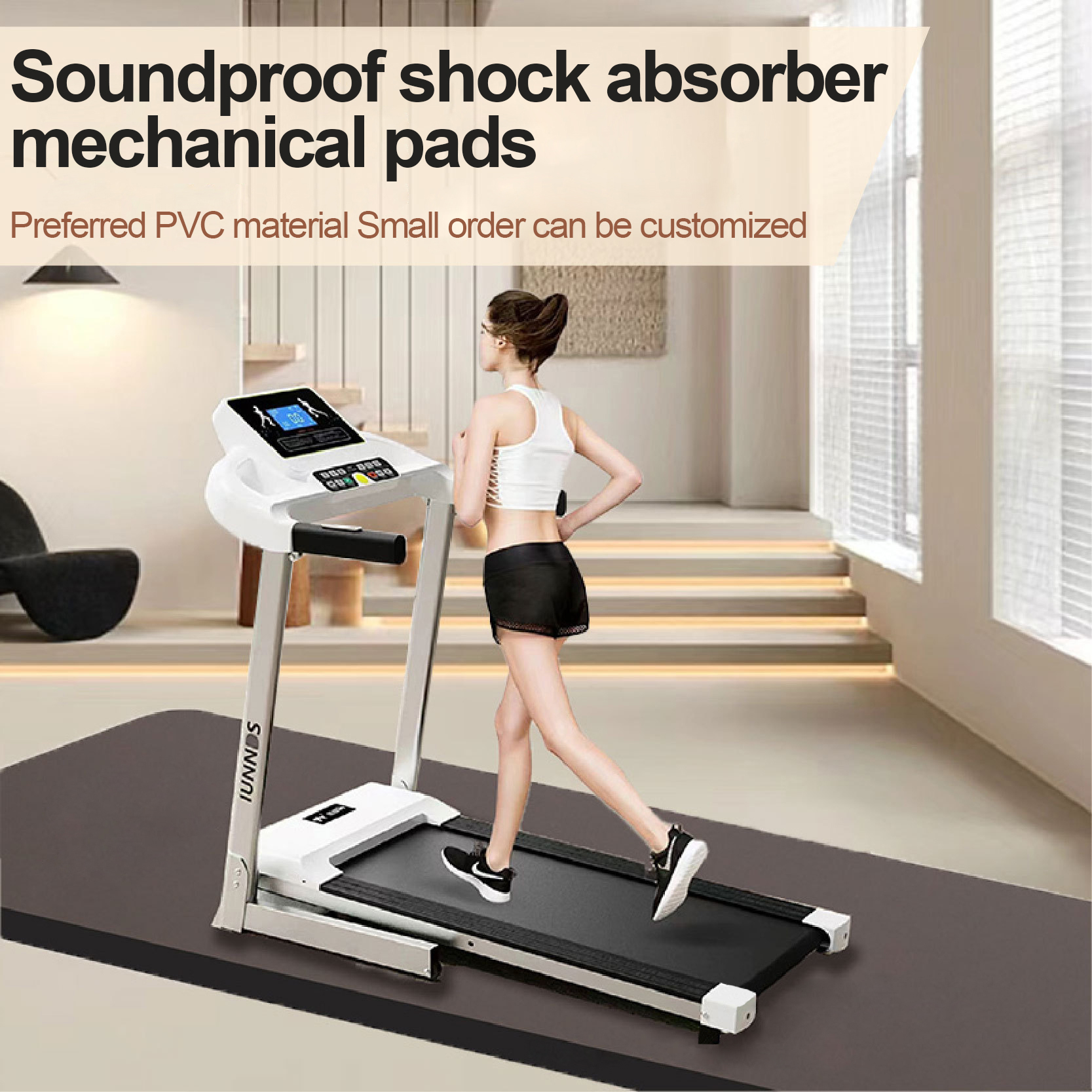 Treadmill shock-absorbing pads，160*70CM treadmill mats protect the ...
