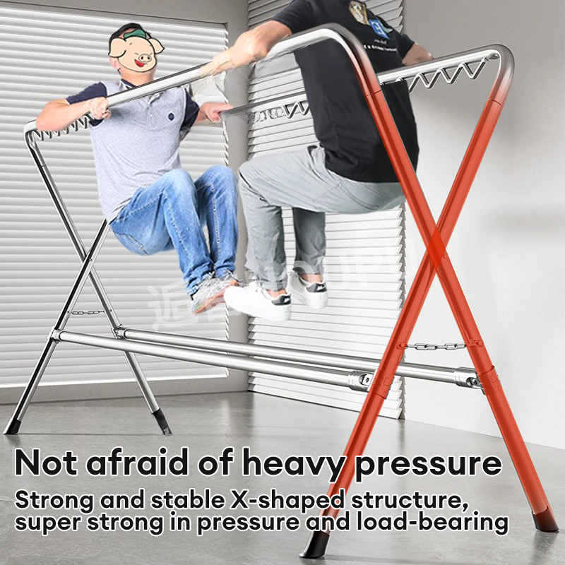 Sampayan Stainless Clothes Rack Heavy Duty Foldable Hanging Rack ...