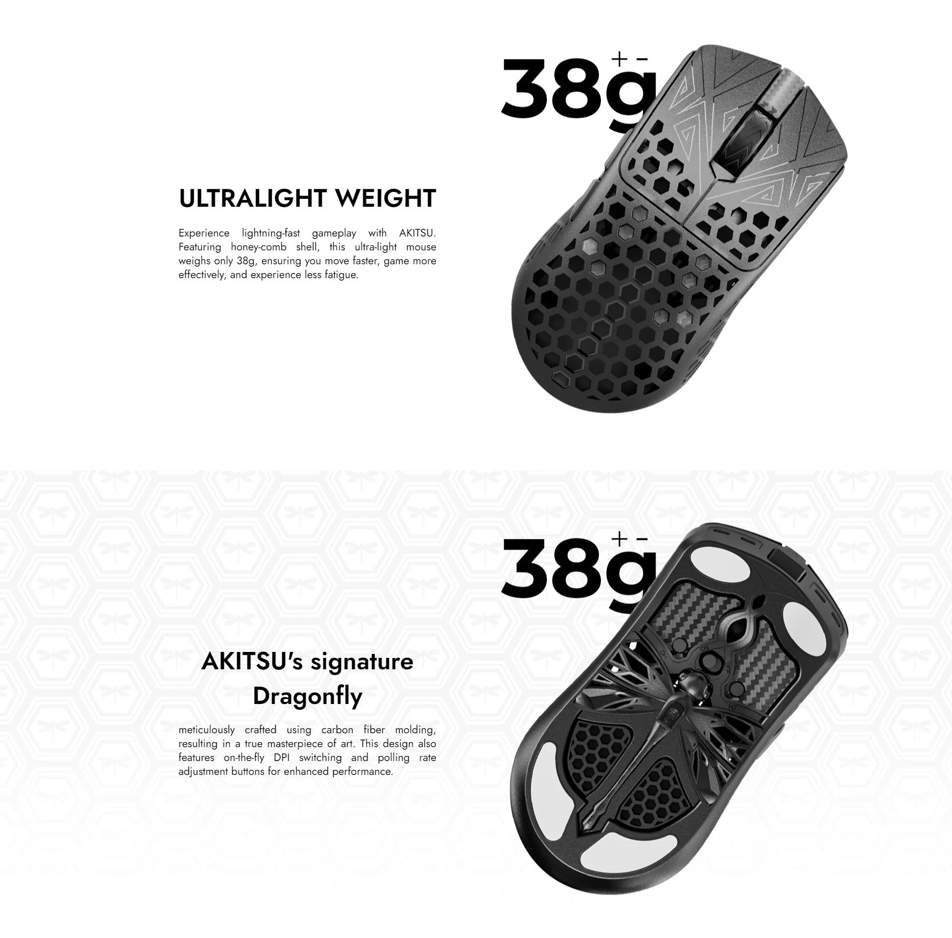 Arbiter Studio x Vancer Akitsu Carbon Fiber 8K Wireless Gaming Mouse ...