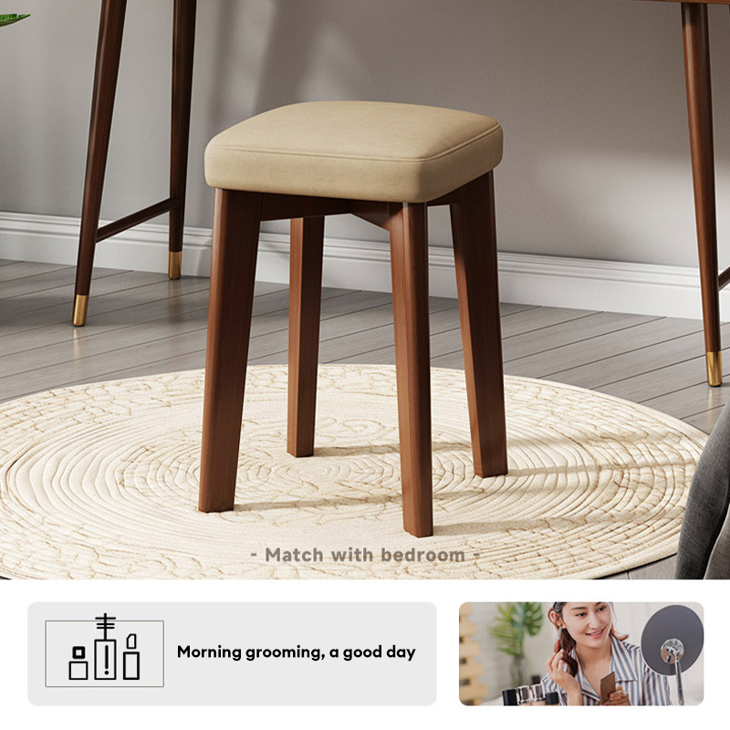 Solid Wood Square Stool Modern Home Stool Table Chair Living Room Small ...