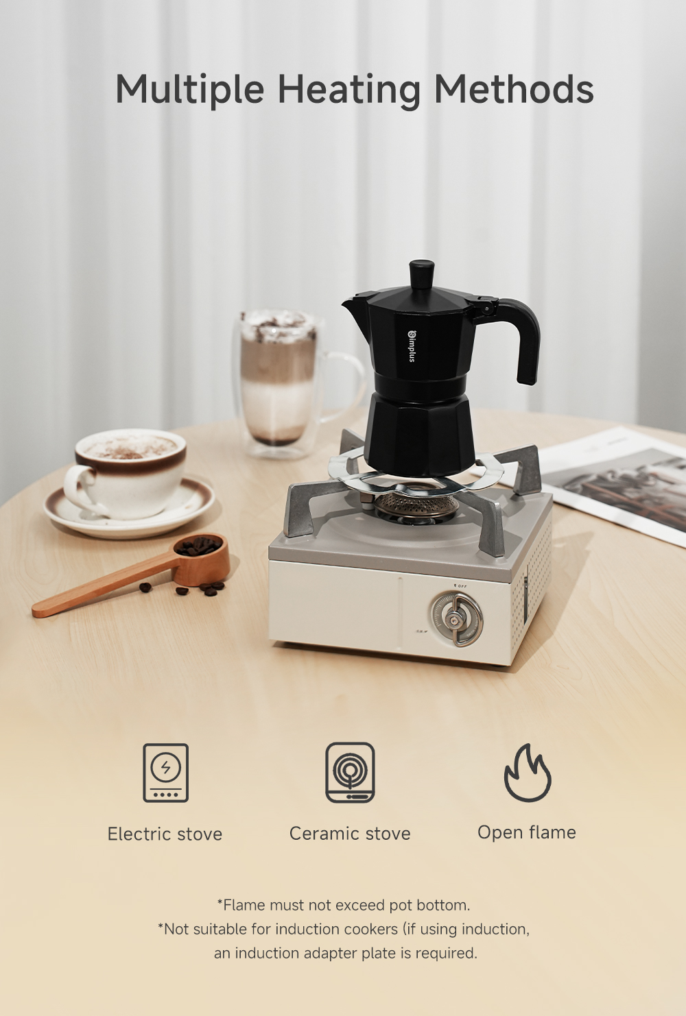 Simplus Moka Pot Dual-Valve Pressurized Extraction Rich Oil Crema ...