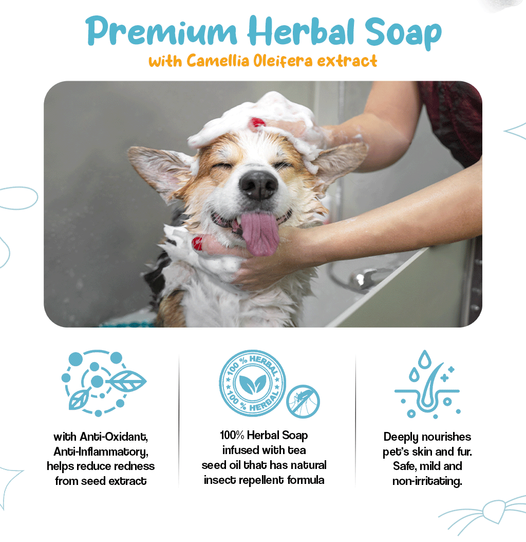 Petsup Herbal Dog Soap 100g Gentle Cleansing Lamb Milk Fragrance Pet ...