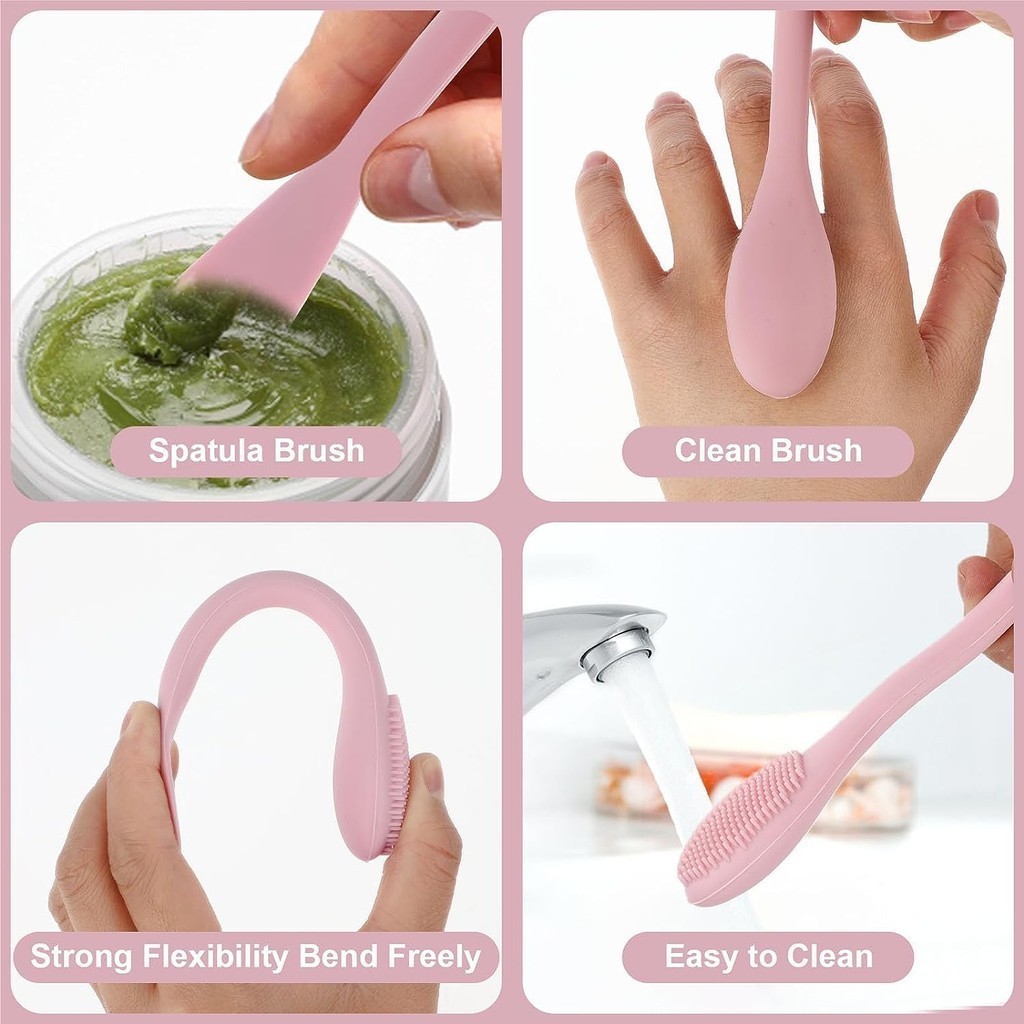 Double-Headed Mask Brush Reusable Silicone Face Cleaner Double Facial ...