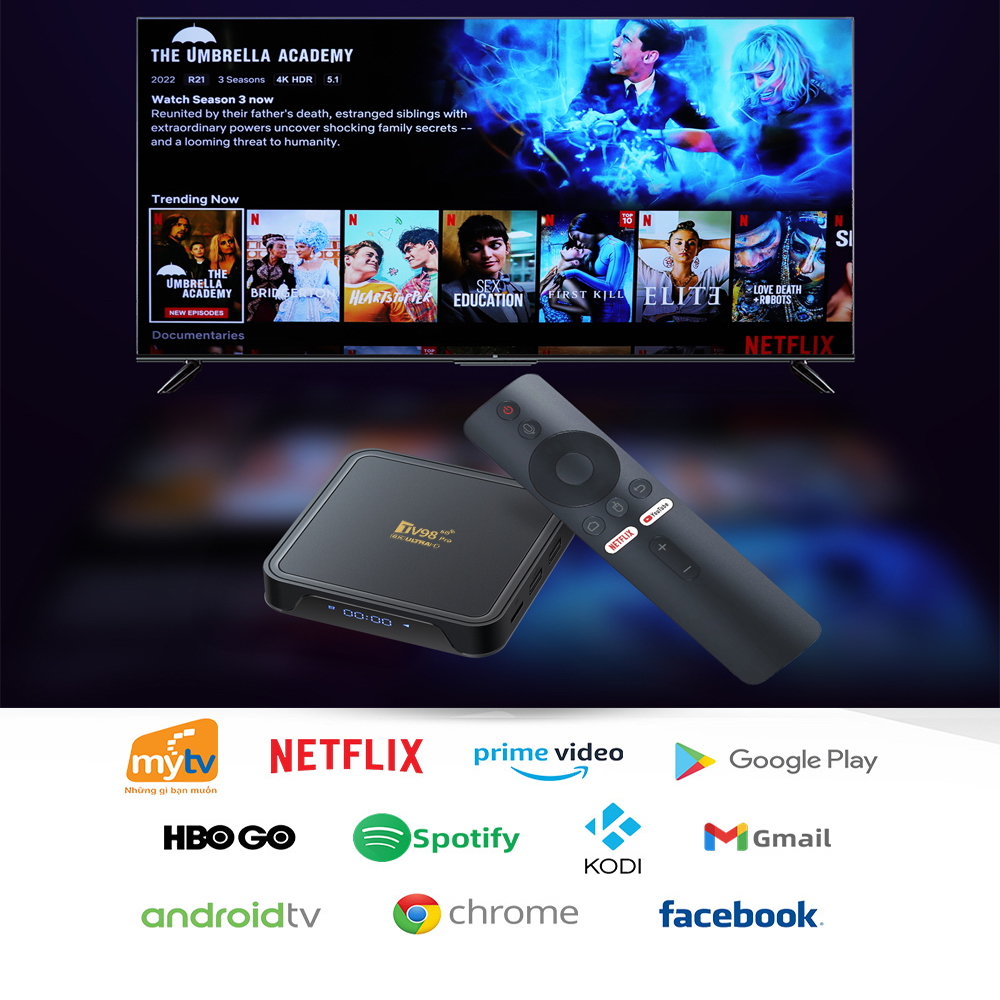 TV98 PRO 8+128GB 8K HD LED Display 2.4G/5G Smart tv box Bluetooth5.2 Media Player Android TV box ...