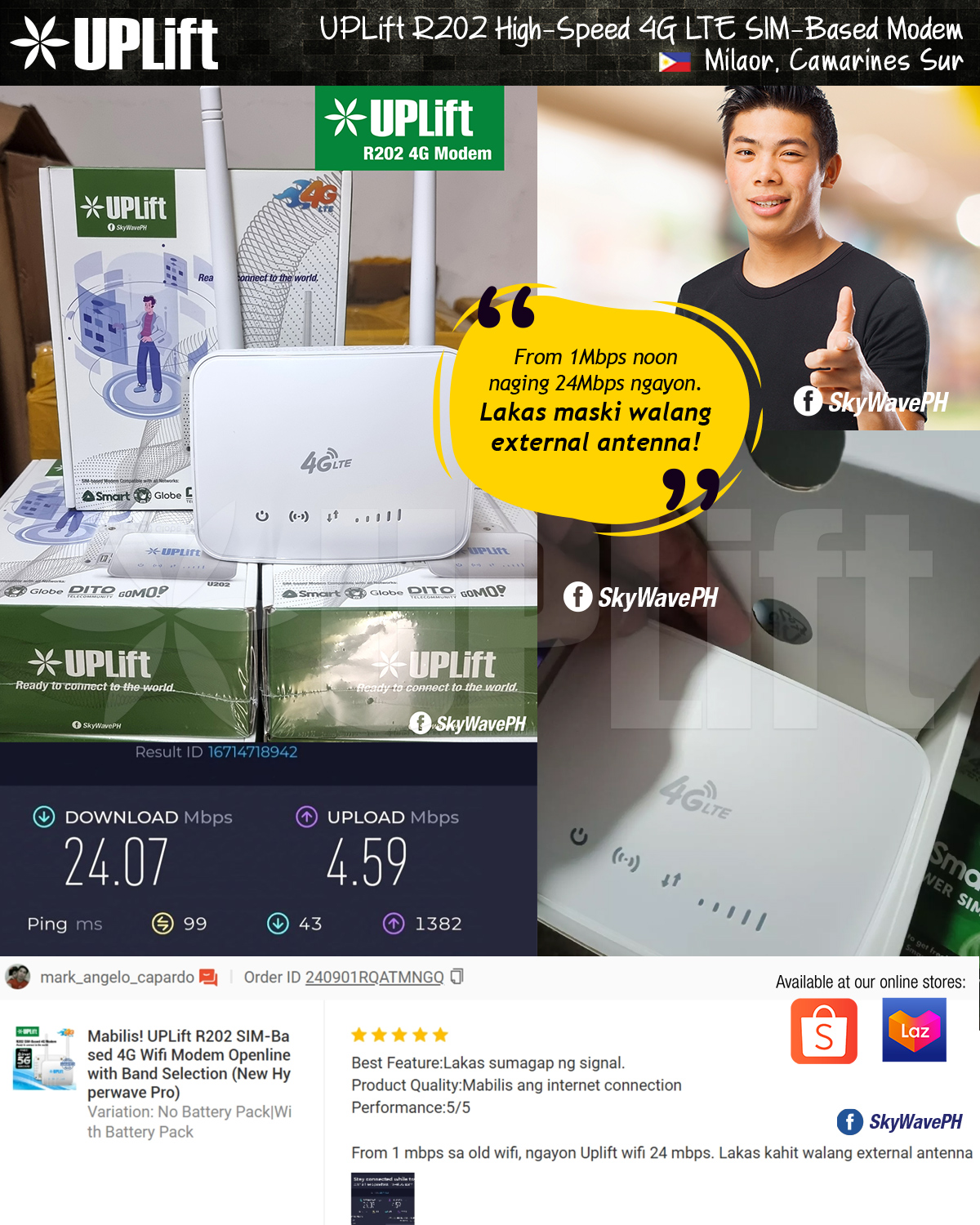 Mabilis! UPLift R202 SIM-Based 4G Wifi Modem Openline with Band ...