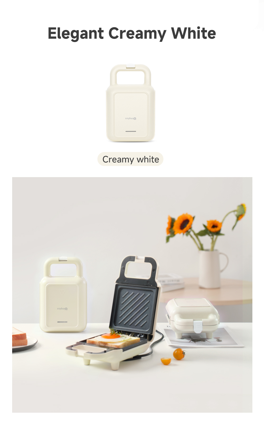 INSSA x Simplus Sandwich Maker Toaster Breakfast Maker MultiFunctional ...