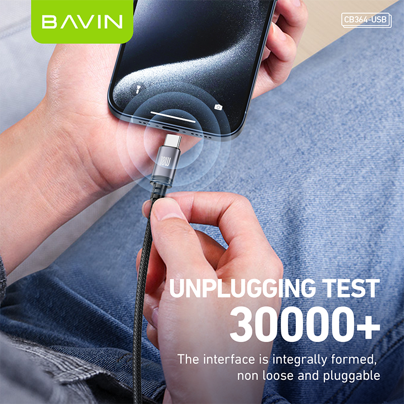BAVIN CB364 60W PD Fast Charging Aluminum Alloy Data Cable w/ 1 Meter ...