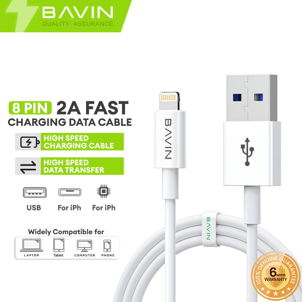 BAVIN CB008 CB309 USB to iPh Fast Charging 2A/12W Cable w/ Data ...