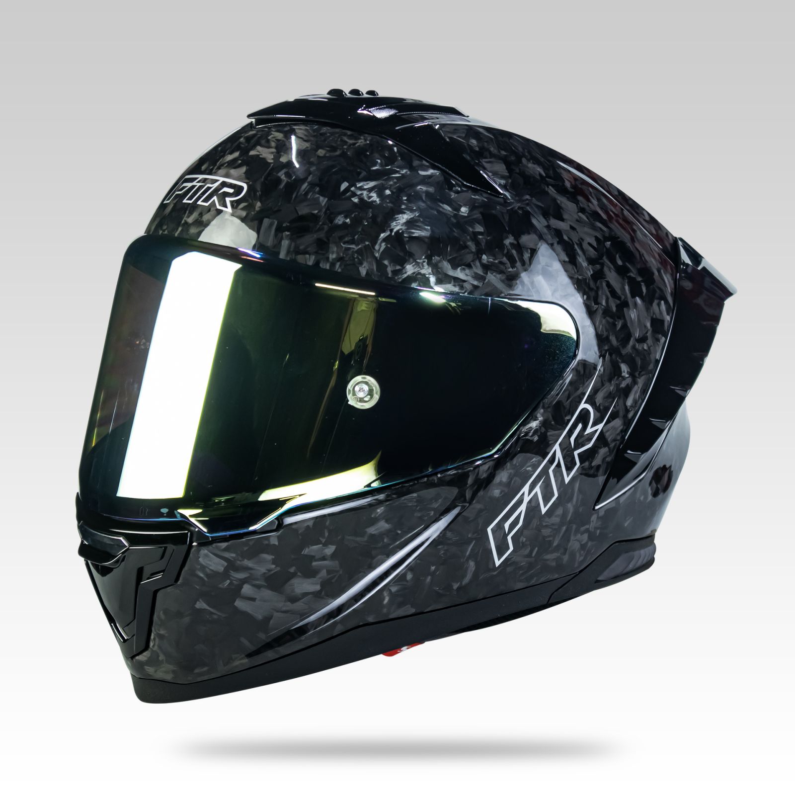 FTR Helmets Carbon Series - Forge Carbon Glossy Full Face Single Visor ...