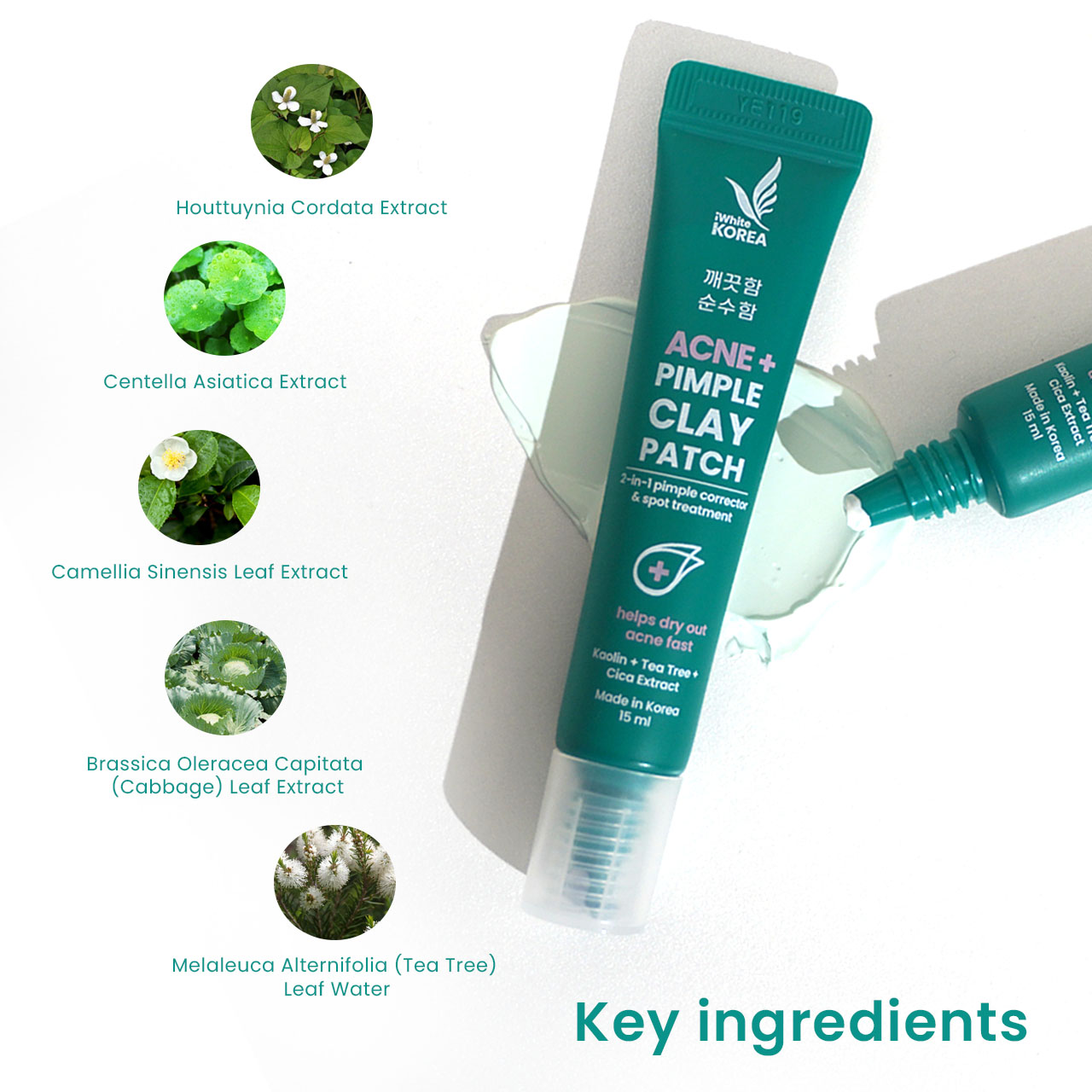 iWhite Korea Acne+ Pimple Clay Patch Tube 15ml | Shopee Philippines