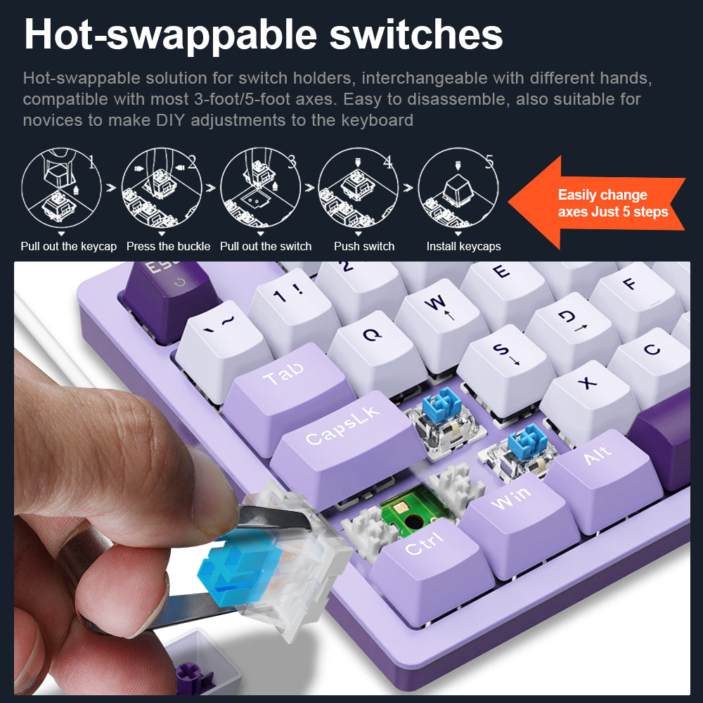 E-YOOSO Z-94 Rainbow Light 94-Keys Hot-Swappable Wired Mechanical ...