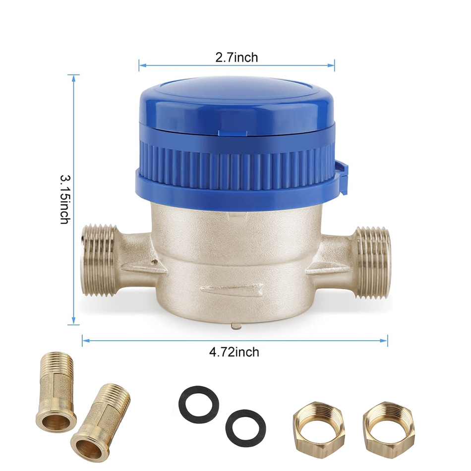 Brass Water Meter Dry Type Water Submeter Original For Garden & Home ...