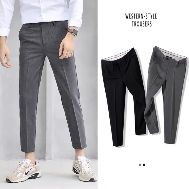 Men's Slack Pants Korean Fashion Suit Pants Casual Trousers | Shopee ...