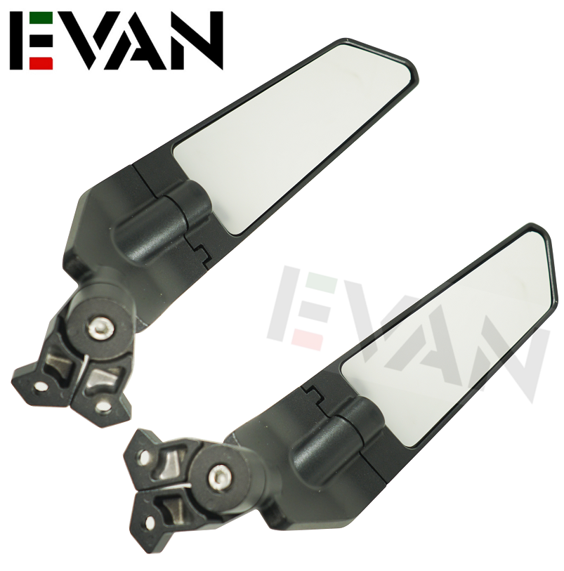 EVAN.SHOP Universal Winglet Alloy Ninja Stealth Wind Wings Side Mirror ...