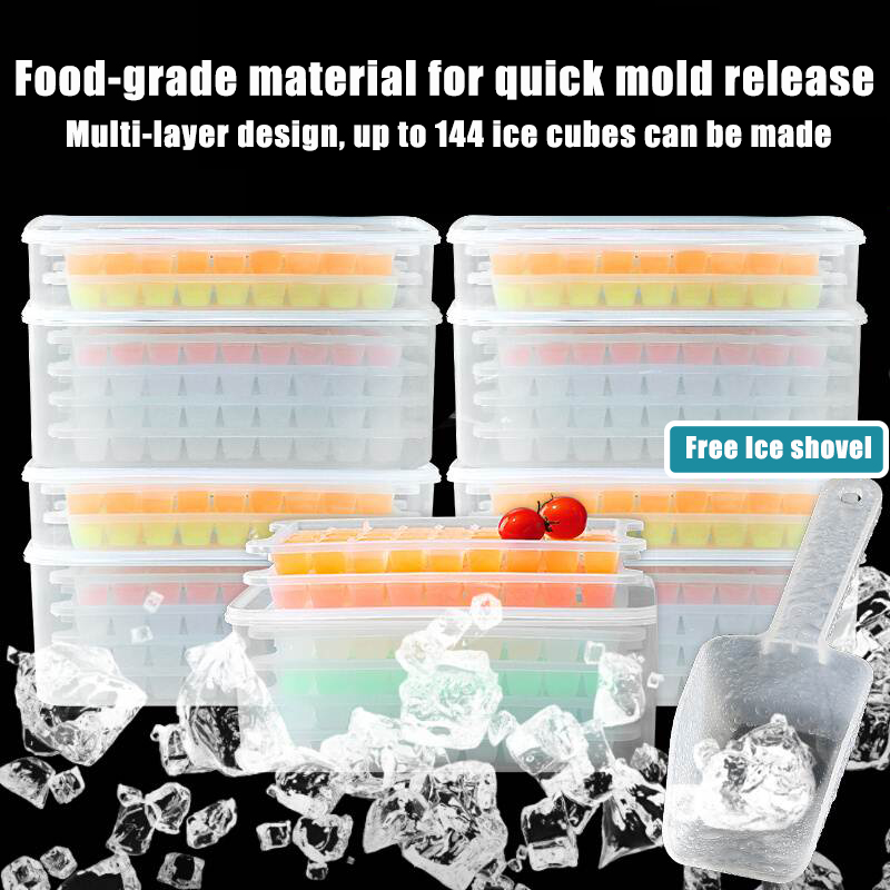144 grids With box Ice shovel Cream Cocktail Cold Drink Ice Molder Ice ...