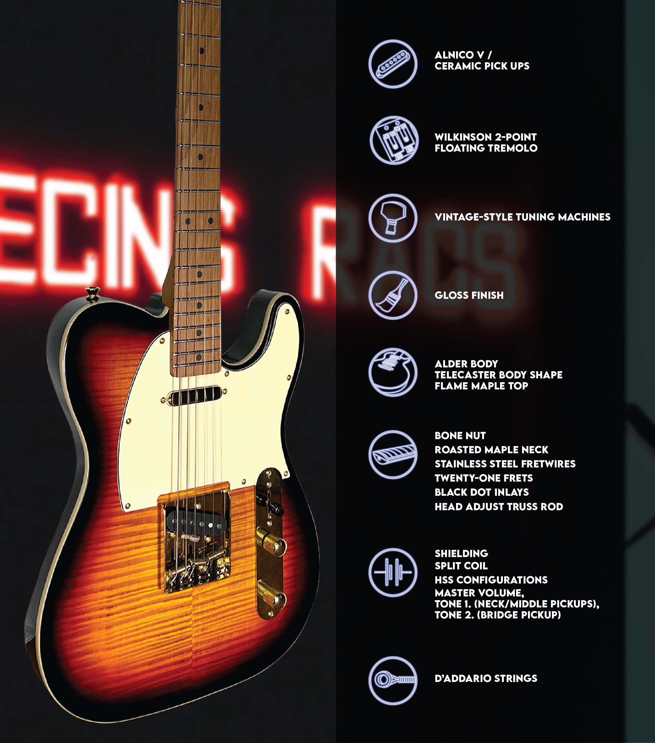 RJ Gigline - Broadcaster Special Edition PLUS / Flame Maple Top ...
