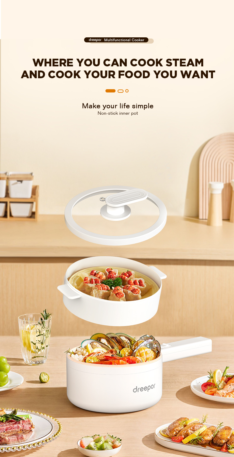 DREEPOR X Electric Cooker Rice Cooker Mini Small Multifunctional Cooker ...