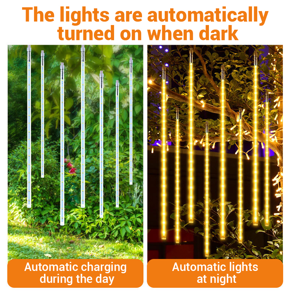 Meteor Shower Solar Led Rain Lights Waterfall Led Solar Light Outdoor ...