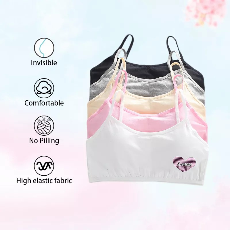 Girls Bra Vest Sling Underwear Development Period Girls Cotton Bra ...