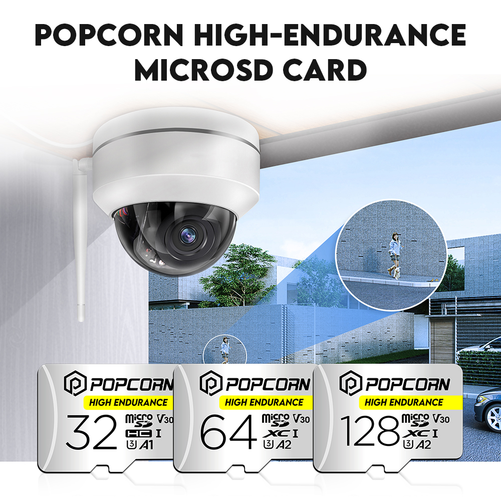 Popcorn Micro SD Card 128GB 64GB A2 V30 4k High Speed Durable Driving ...