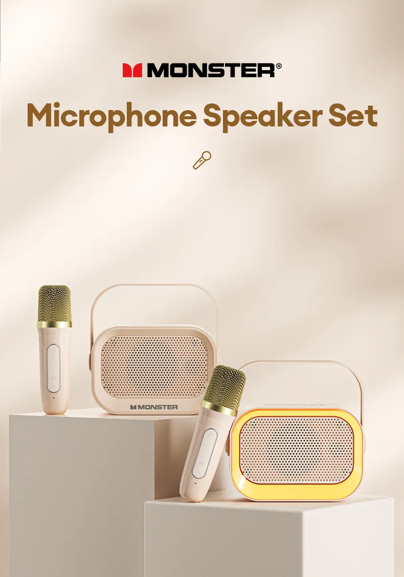 Monster GK600 Wireless Microphone Set Speaker for Karaoke Bluetooth ...
