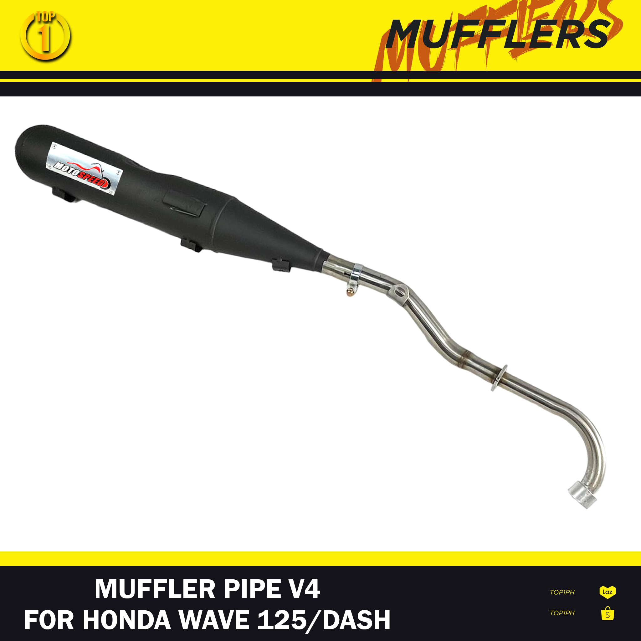 Full Exhaust System Motospeed Muffler Pipe for Honda Wave 125/Dash ...