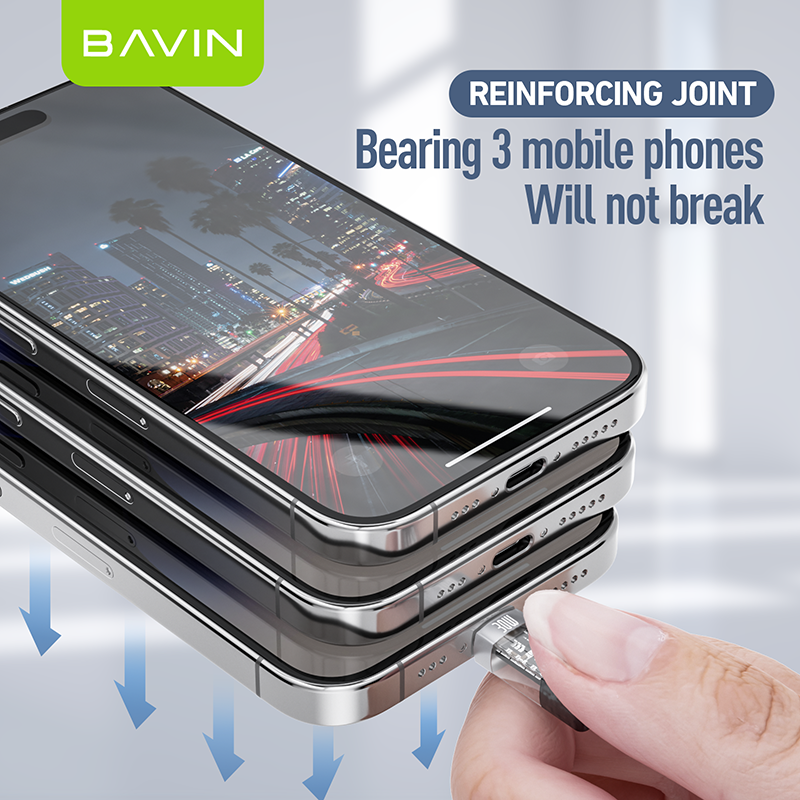 BAVIN CB296 60W PD Fast Charging Data Cable Transparent Design w/ 1m ...