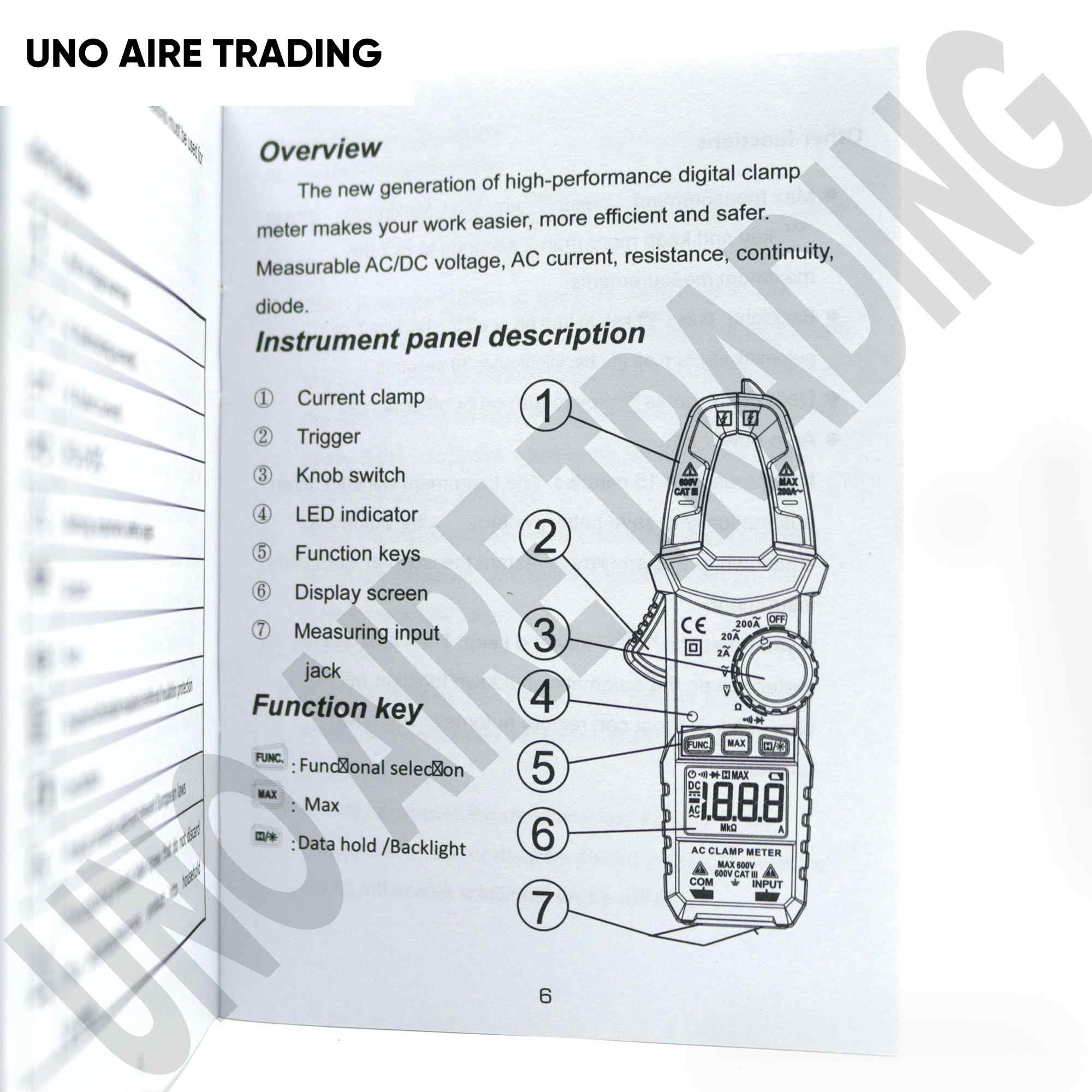 Clamp Tester Digital Clamp Meter TOTAL TMT46003 AC 200A | Shopee ...