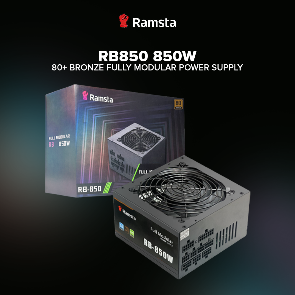 EasyPC| Ramsta RB650 650W/750W/850W Fully Modular Power Supply| 80+ Bronze| EasyFix Warranty ...