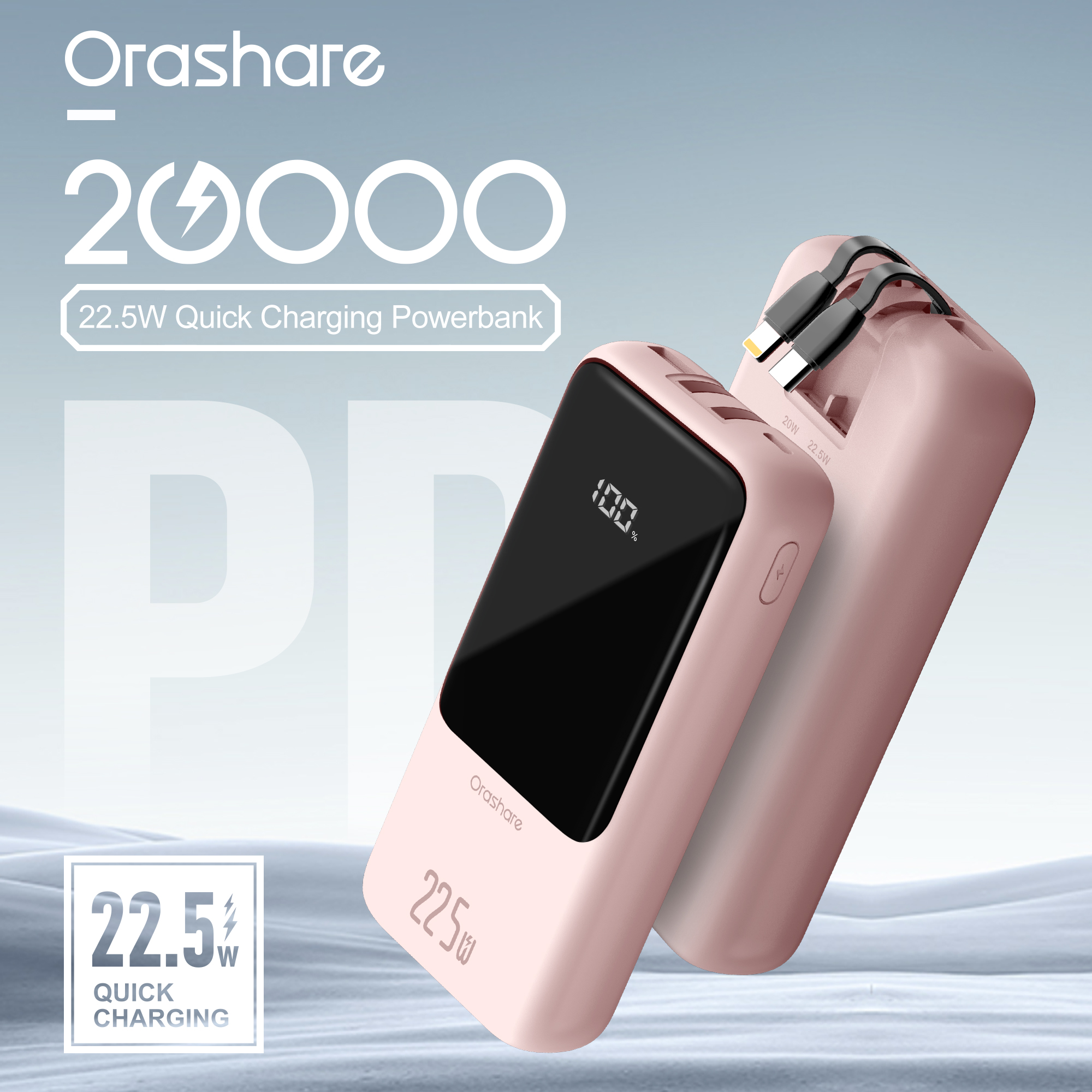 Orashare OH20Pro 20000mAh Powerbank PD20W Type C Fast Charging Built-In ...