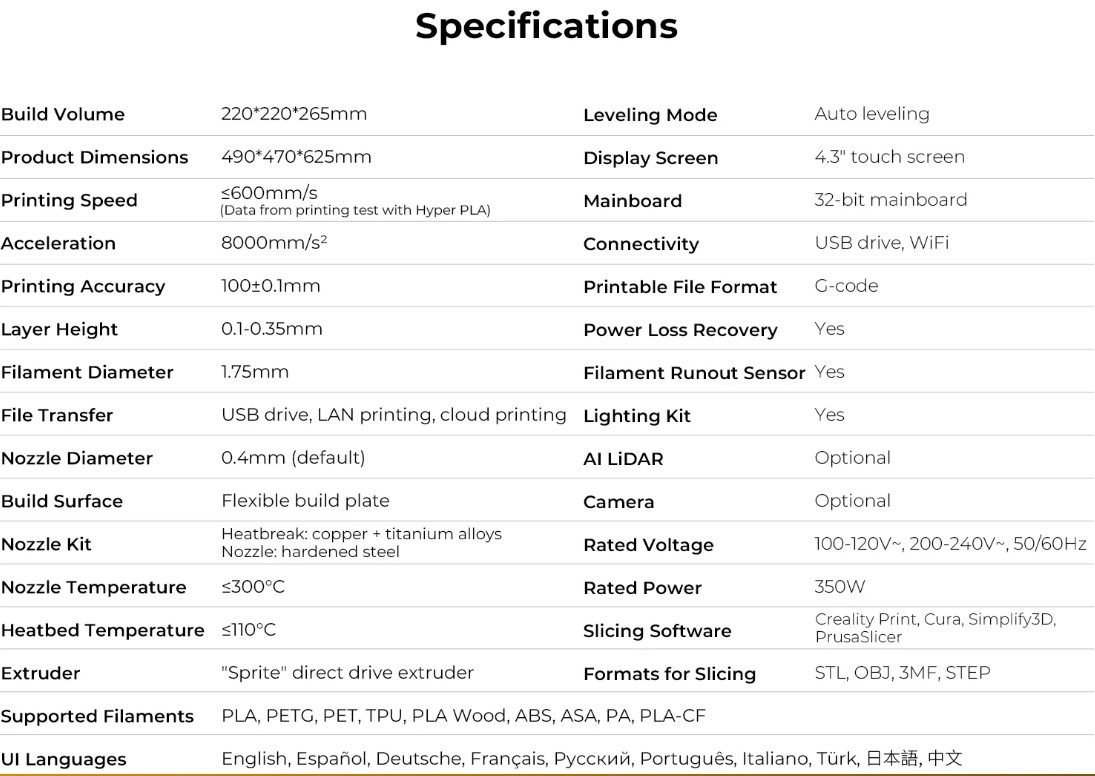 Creality CR-10 SE CR10SE CR10 SE 3D Printer Direct Drive High-speed ...