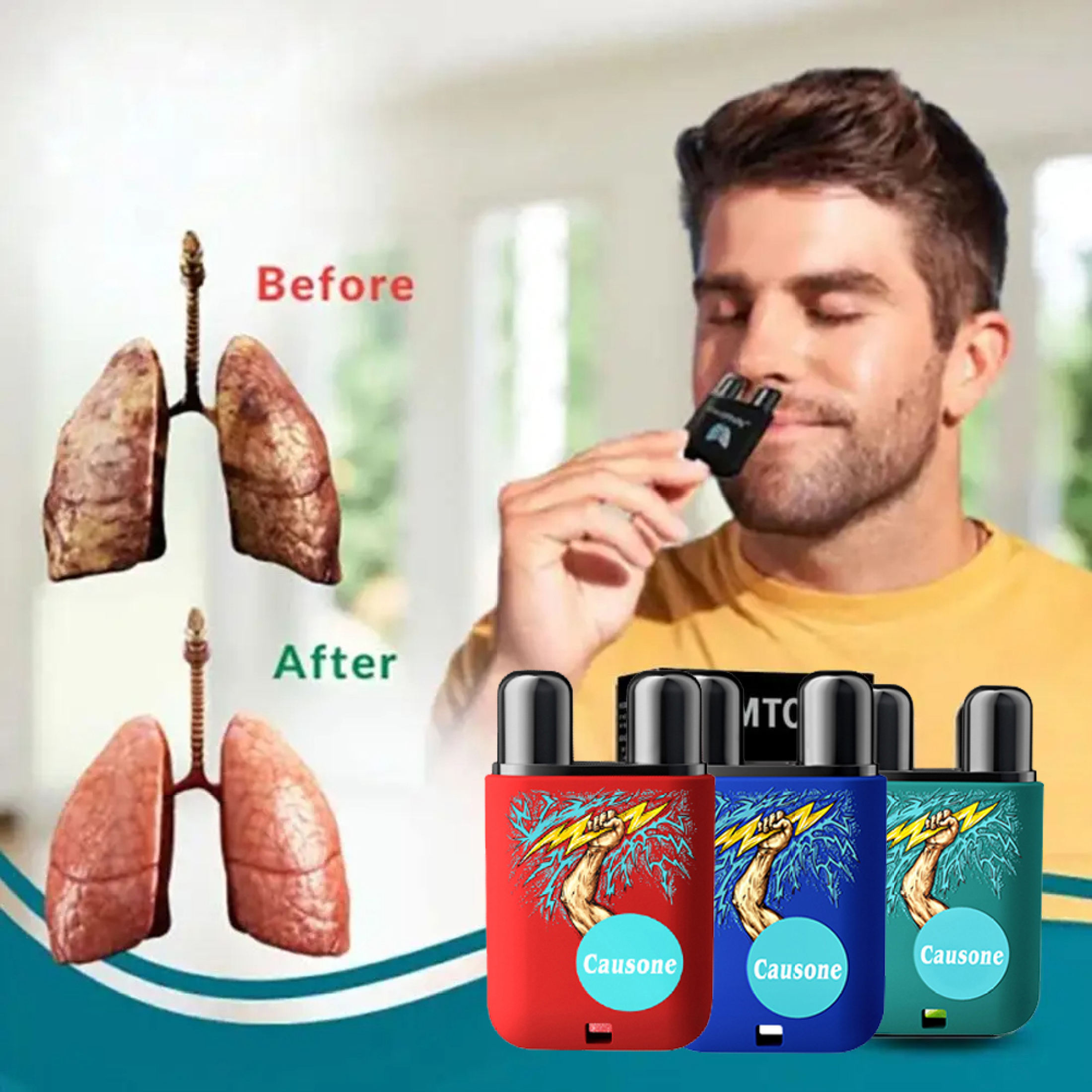 New Inhaler for Nose With Flavors Essential Double Hole Energy Bar ...