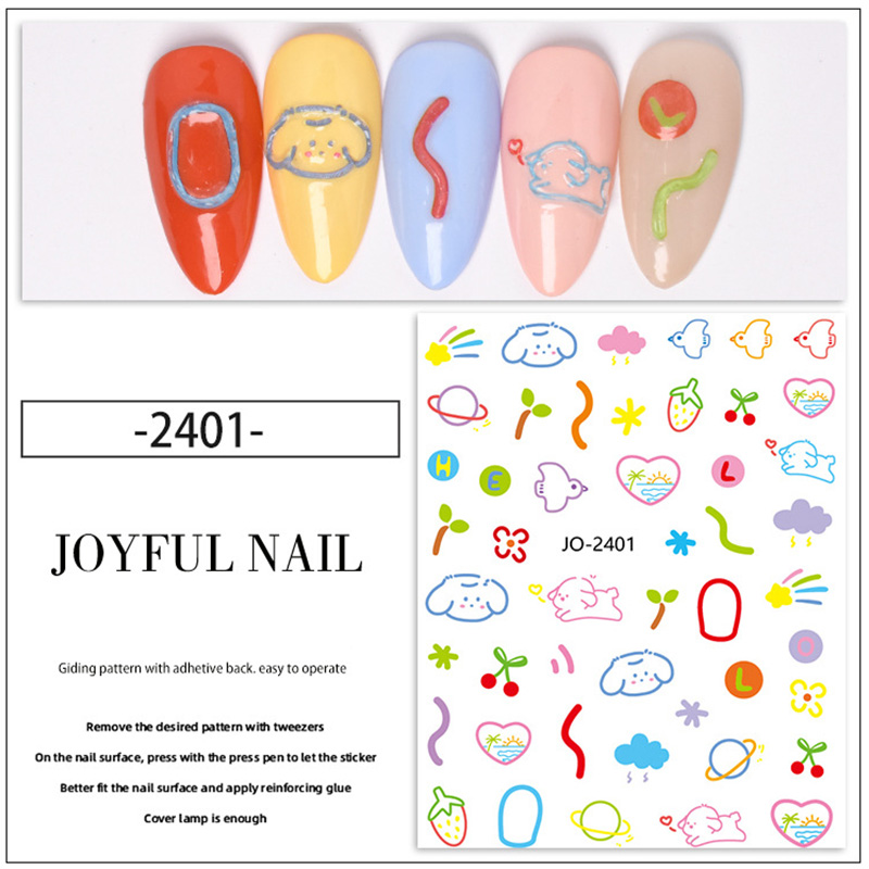 Beaucat nail art stickers ready to ship 3D brand / logo stickers ...