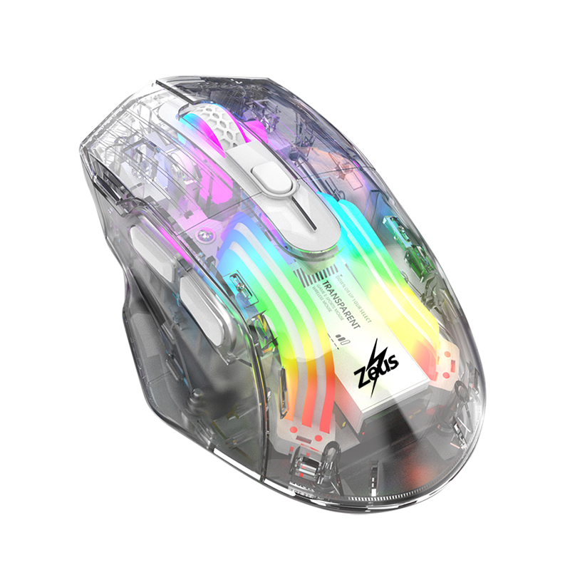 Zeus GD-008 Transparent RGB Mechanical Three Modes Gaming Mouse ...