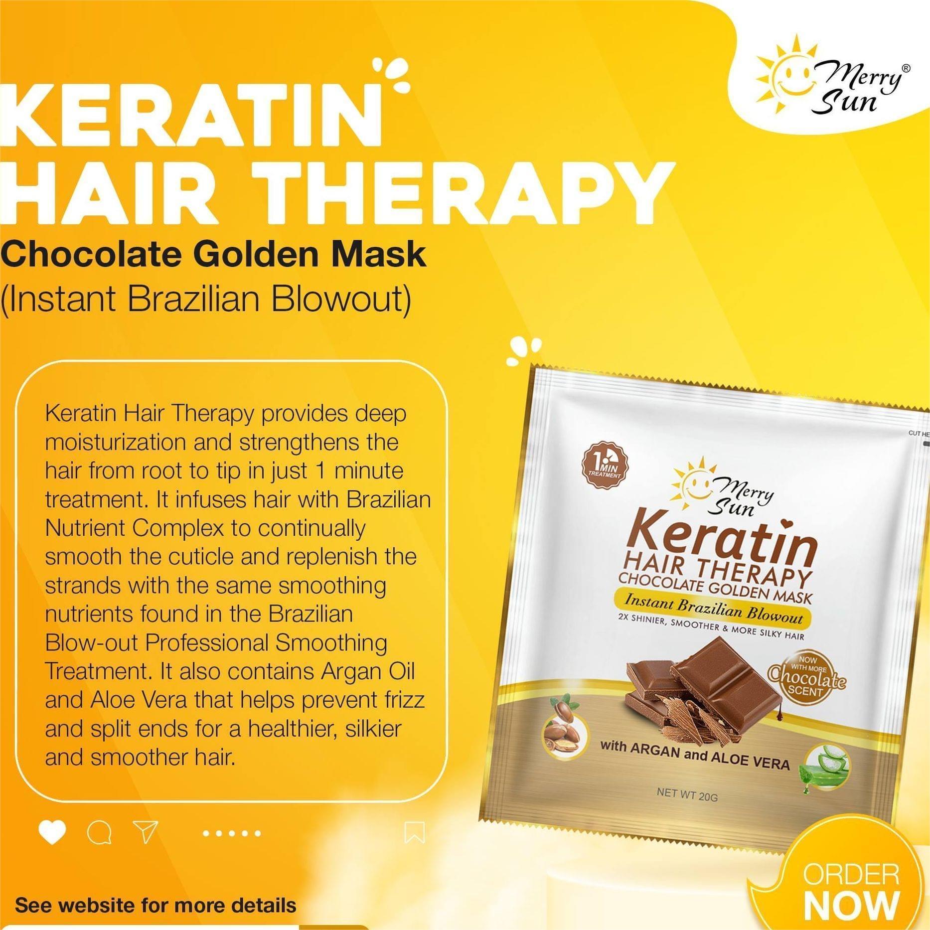 Merry Sun Chocolate Keratin Hair Treatment Sachet 20ML | Shopee Philippines