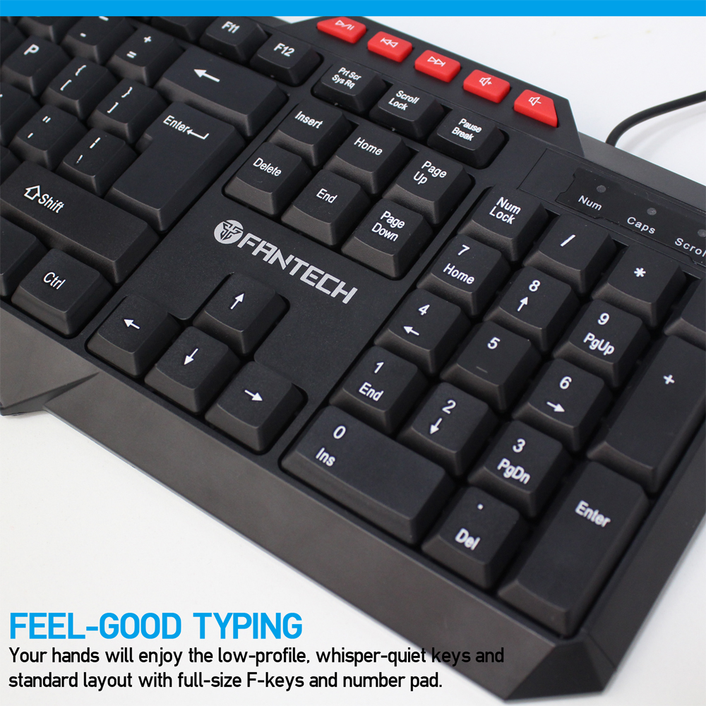 Fantech K210 Multimedia Office Keyboard Strong & Durable with ...