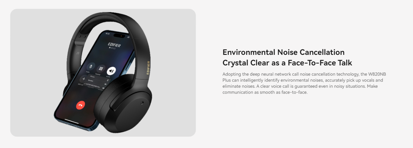 Edifier W820NB Plus | Active Noise Cancelling Bluetooth Stereo ...